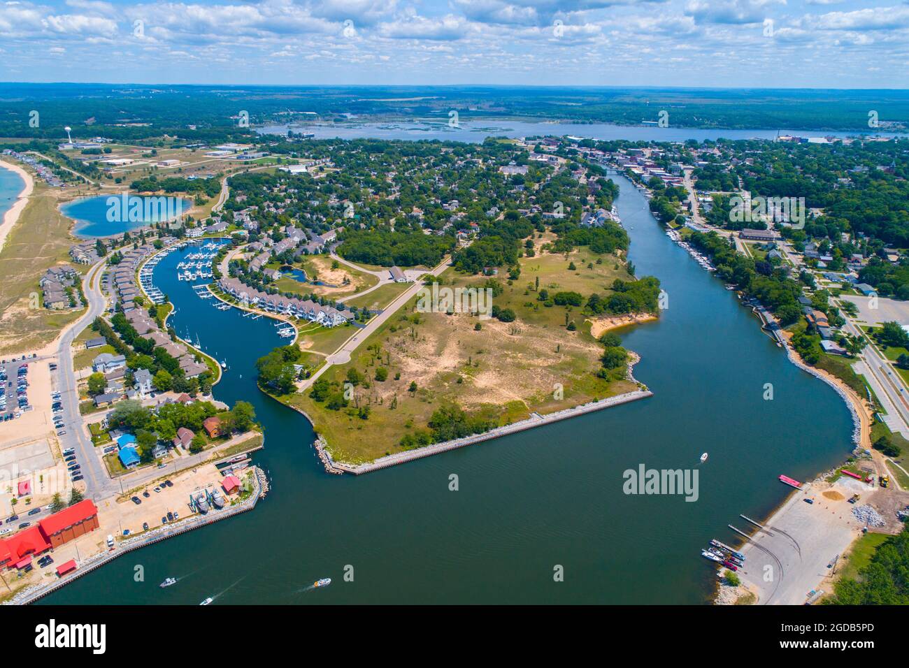 Manistee North Pierhead Lighthouse Manistee Michigan on Lake Michigan ...