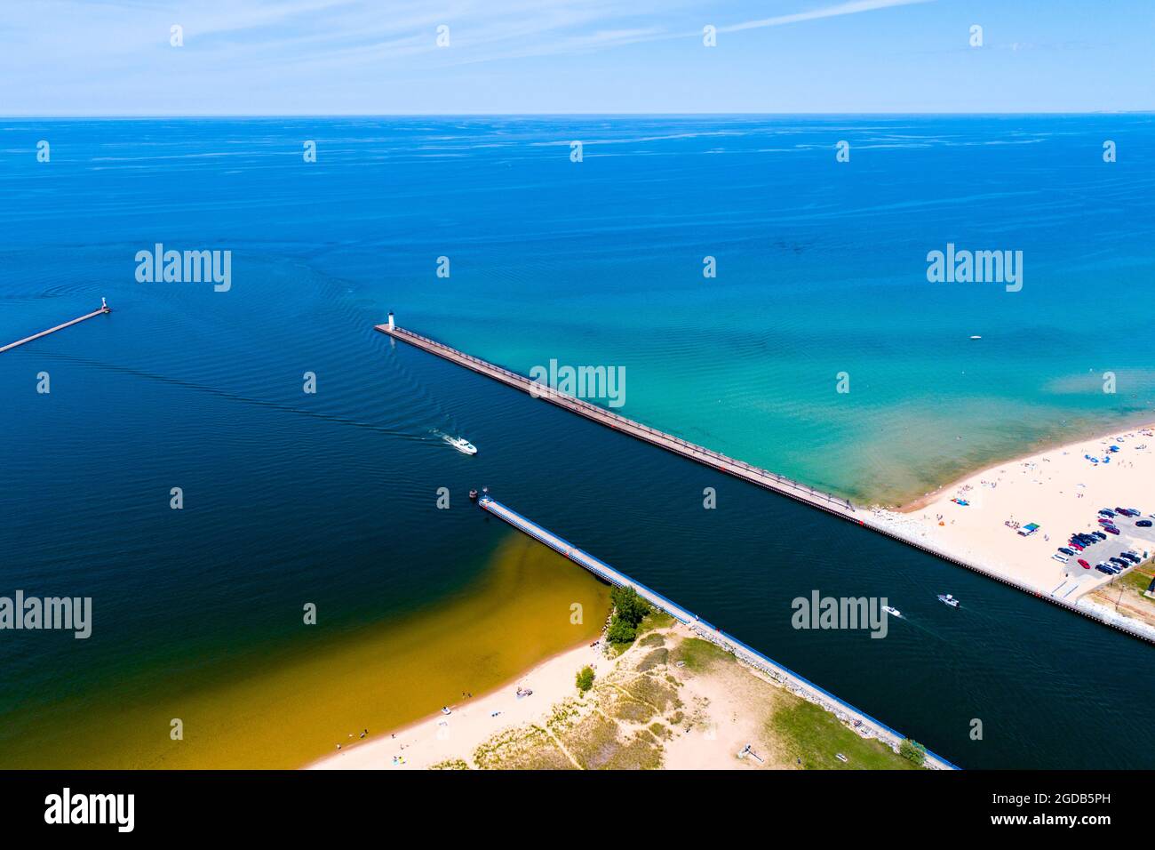 Manistee North Pierhead Lighthouse Manistee Michigan on Lake Michigan ...