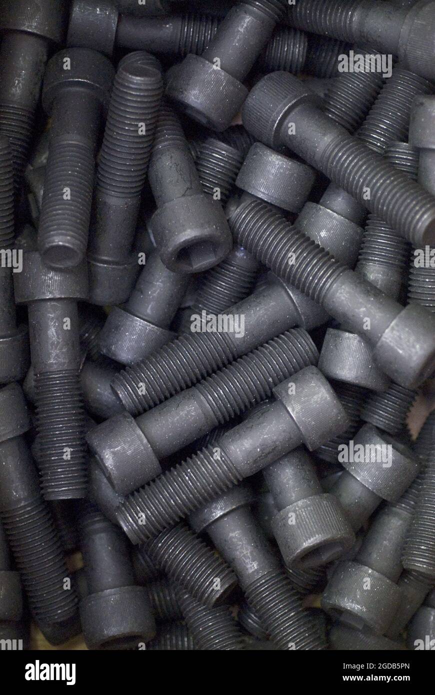 Top view of a heap of stainless steel socket cap screws Stock Photo - Alamy