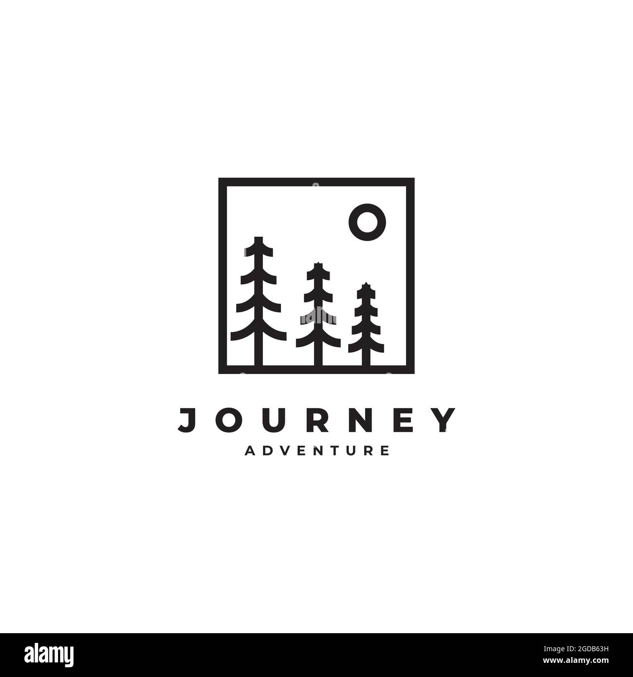 Pine tree road logo design illustration vector template Stock Vector ...