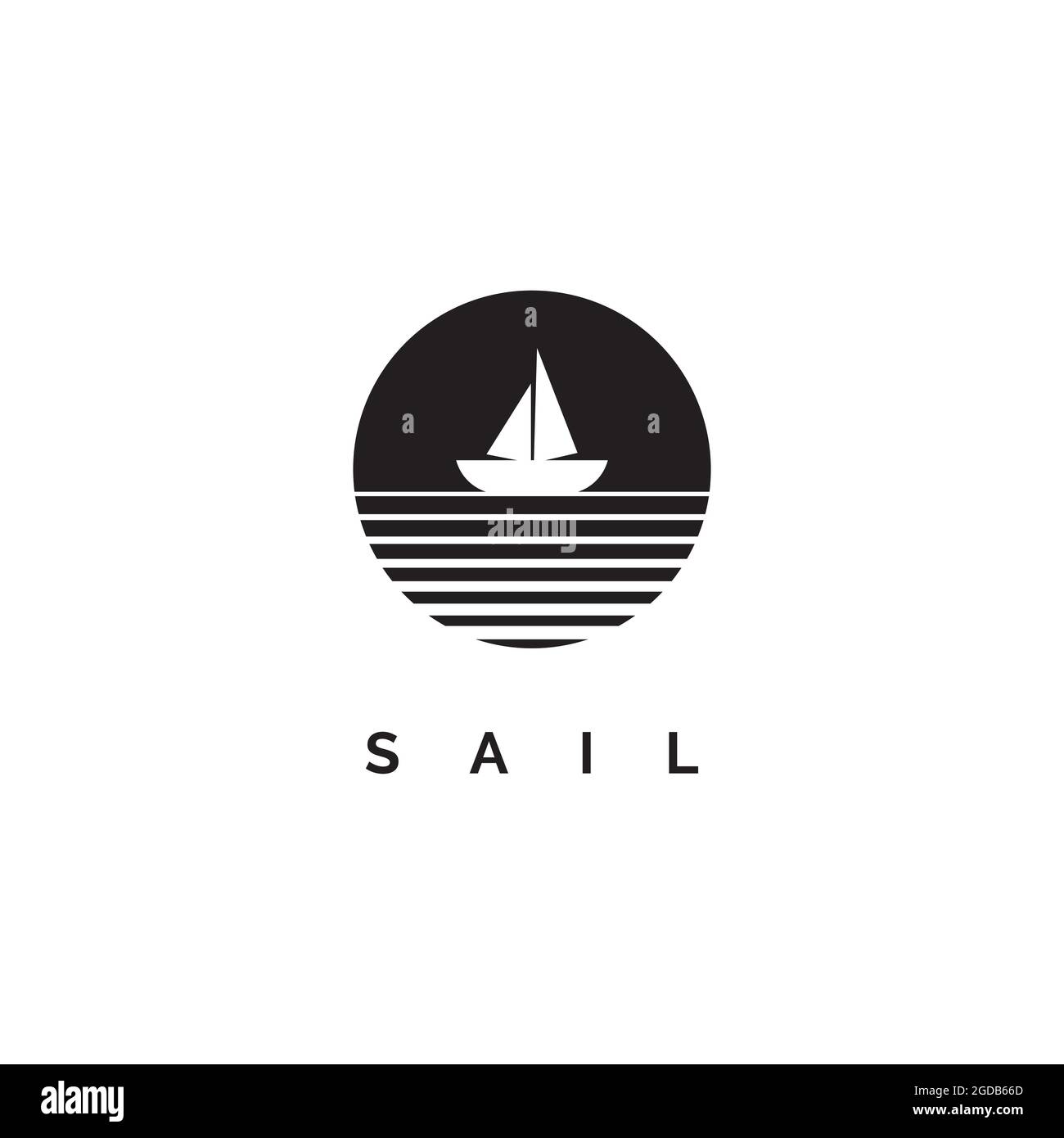 Sailing logo design illustration vector template Stock Vector Image ...