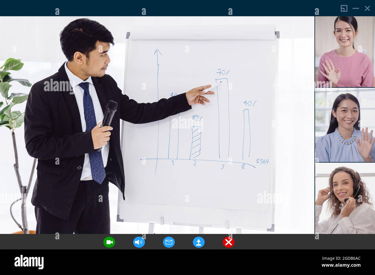 Online people lecture video call, Business meeting work from home ...