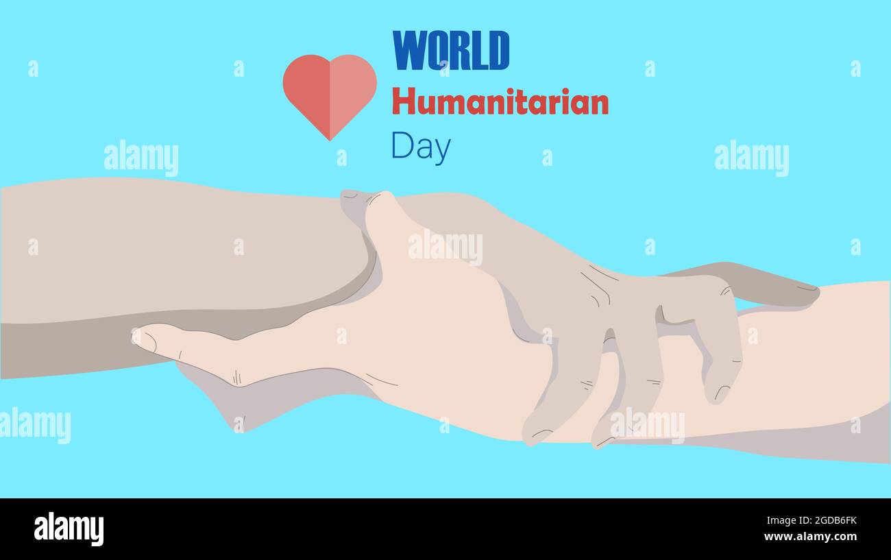 World Humanitarian Day. Vector illustrations of handshake for ...