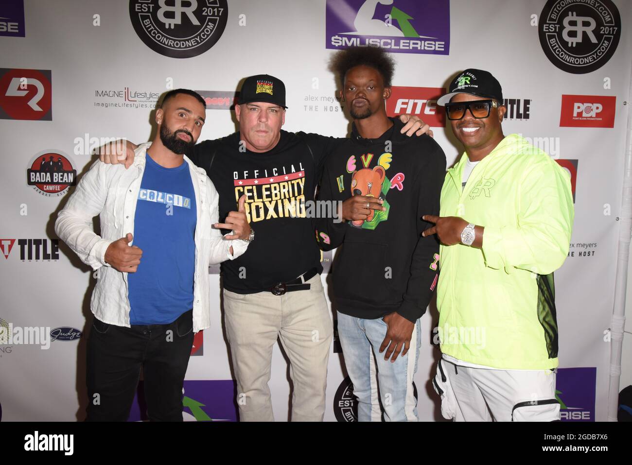 Miami, USA. 12th Aug, 2021. Corey B, from left, Damon Feldman, Strikes ...
