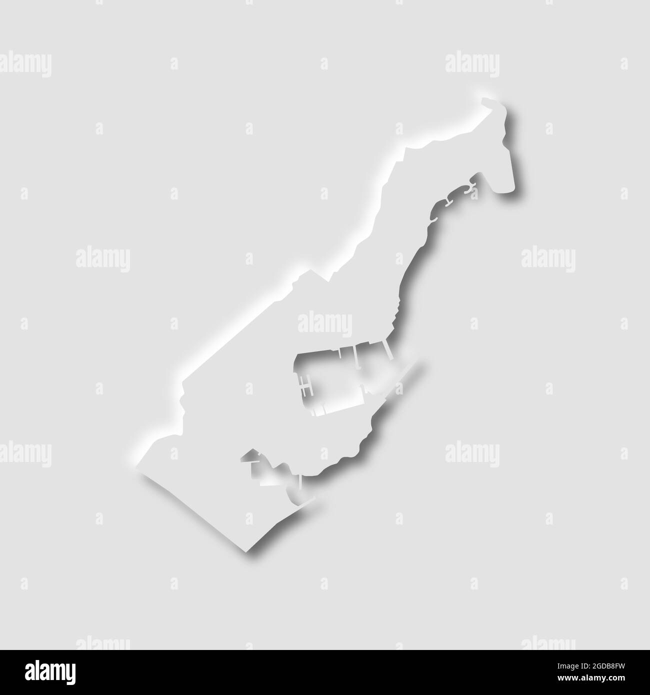 Monaco map in neumorphism style on white background, vector ...