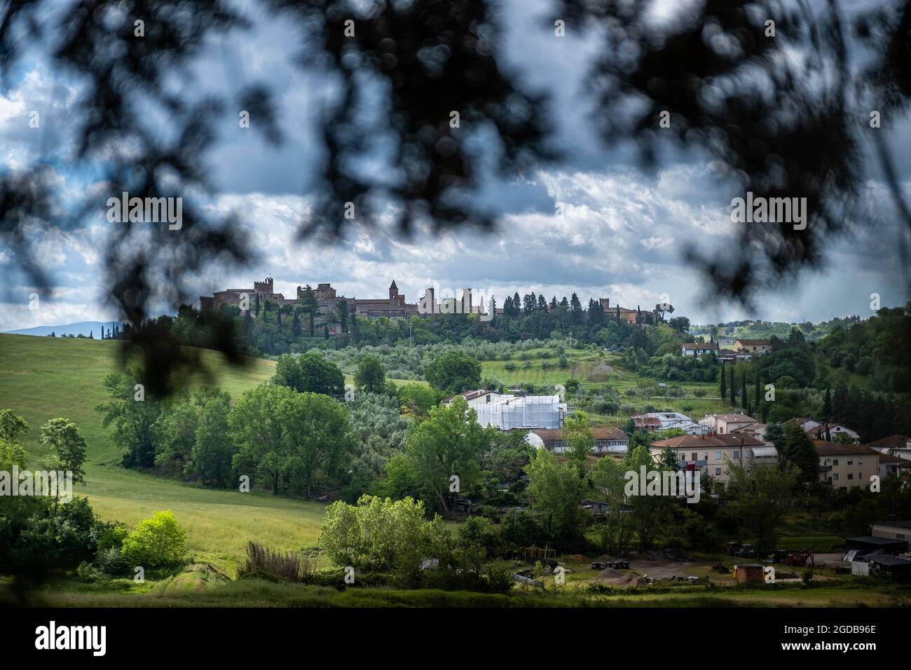 Trekking in Certaldo, panoramic view among the cypresses from the ...
