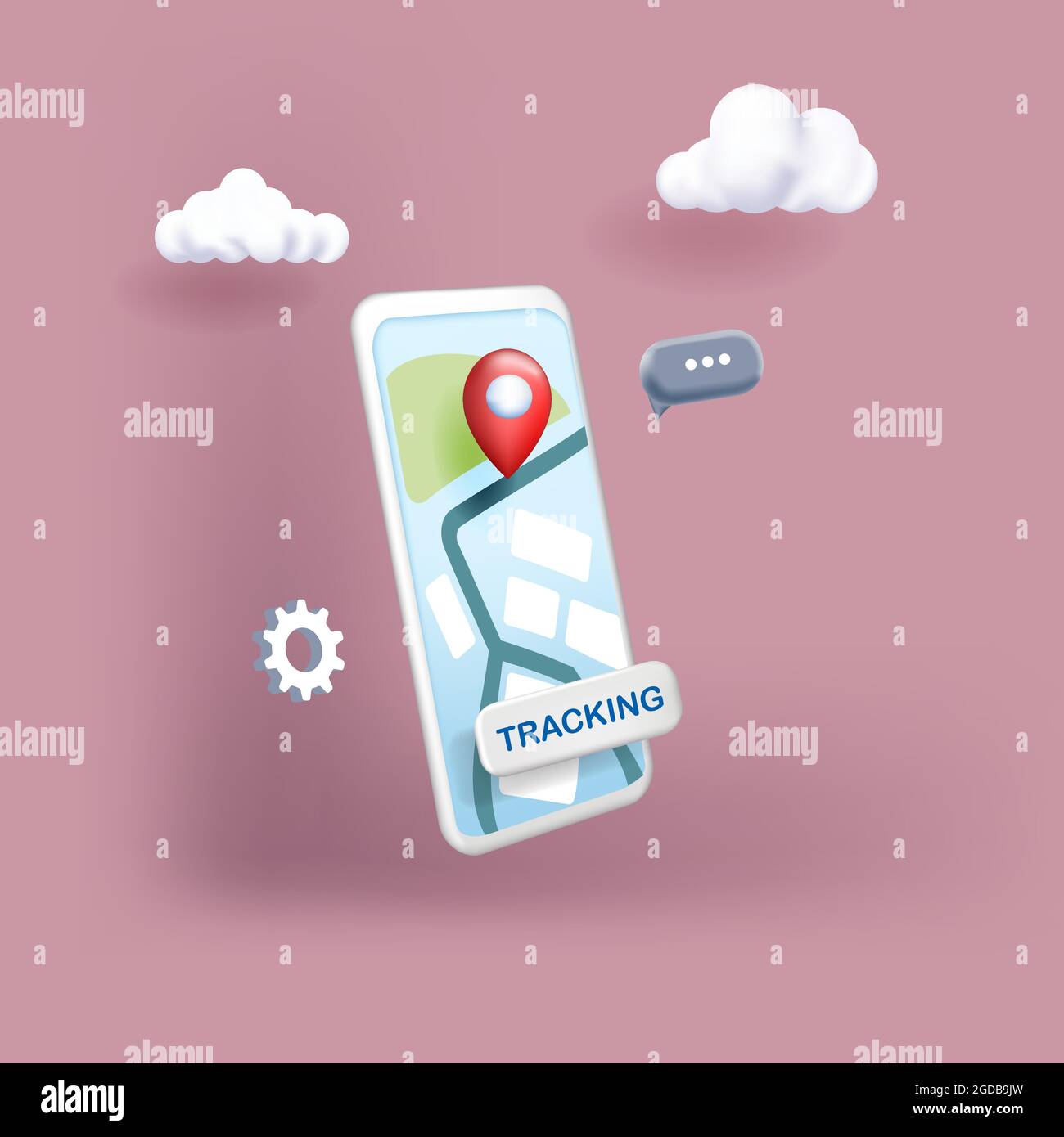 Hand holding mobile smart phone with app delivery tracking Stock Vector ...