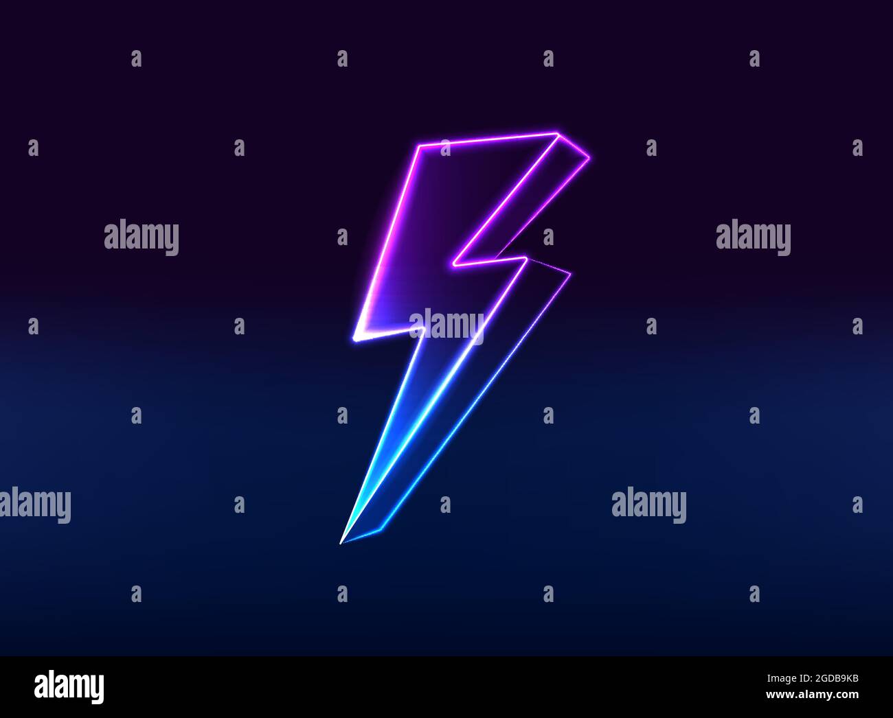 Vector energy lightning bolt logo neon style for electric power logo ...