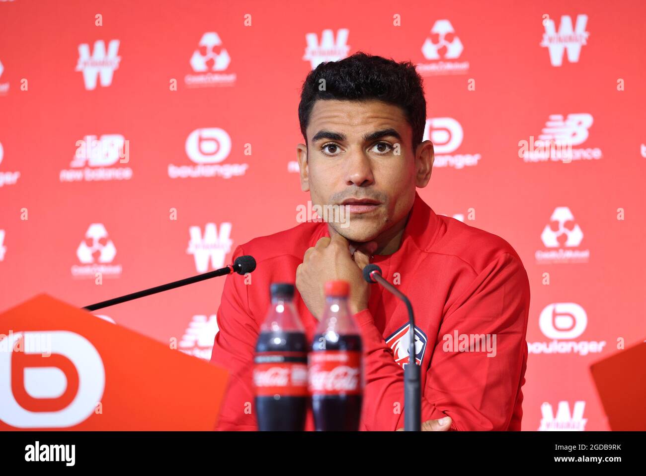 Benjamin Andre during the LOSC Lille press conference on August 12 ...