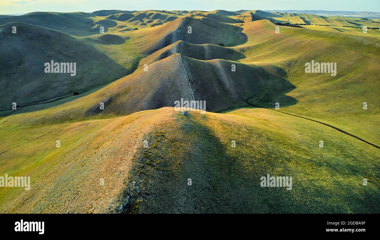 Aerial View of the Long Mountains Ridge. The beginning of the Ural ...
