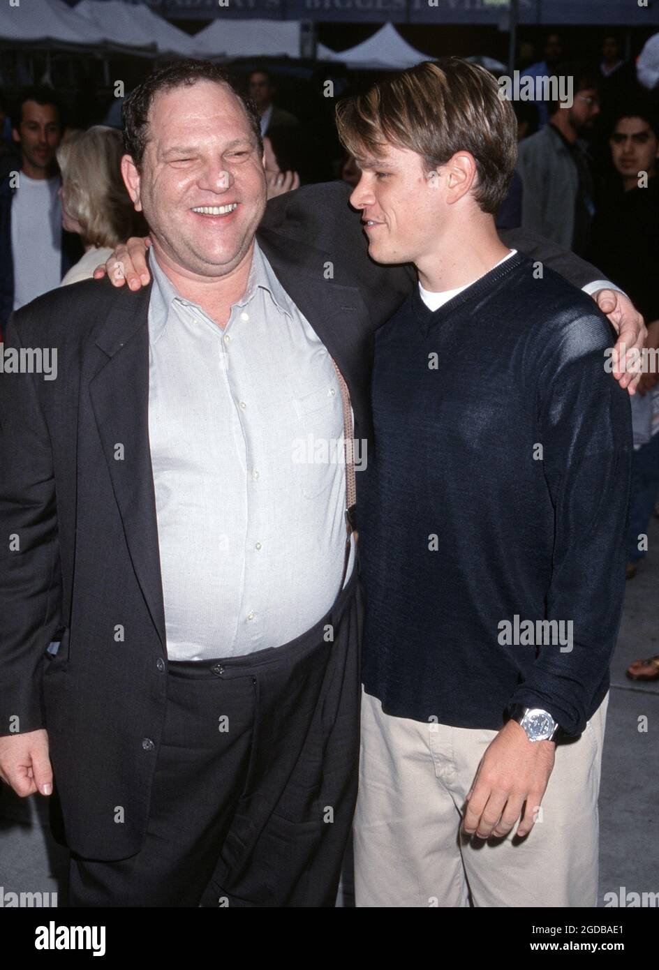 Harvey Weinstein and Matt Damon attend the premiere of "Smoke Signals ...
