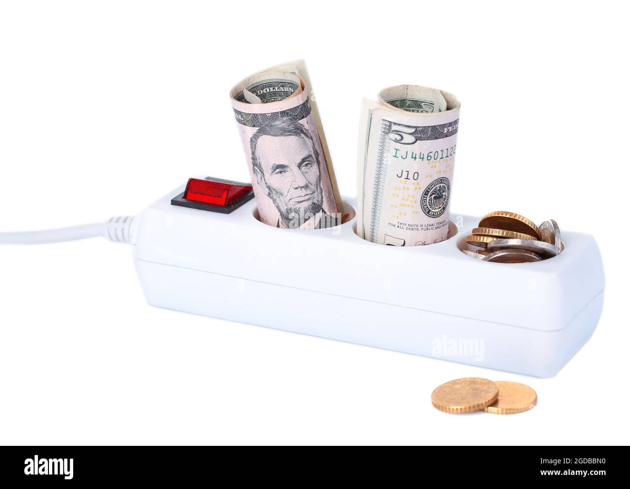 Money on electricity Stock Photo - Alamy