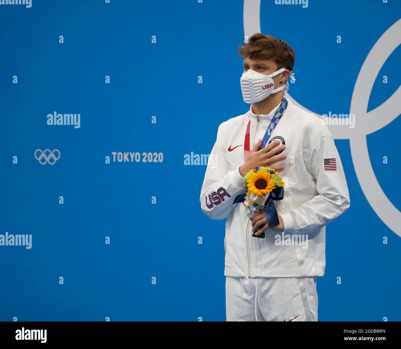 Tokyo, Kanto, Japan. 1st Aug, 2021. Robert Finke (USA) with his gold ...