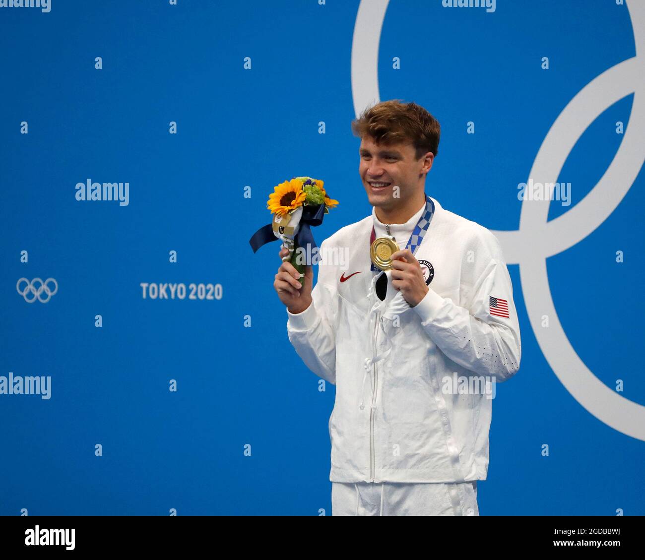 Tokyo, Kanto, Japan. 1st Aug, 2021. Robert Finke (USA) with his gold ...