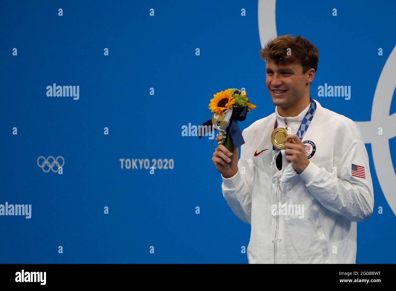 Tokyo, Kanto, Japan. 1st Aug, 2021. Robert Finke (USA) with his gold ...