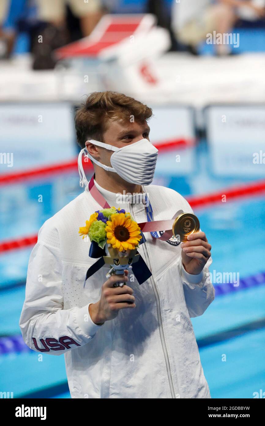 Tokyo, Kanto, Japan. 1st Aug, 2021. Robert Finke (USA) with his gold ...