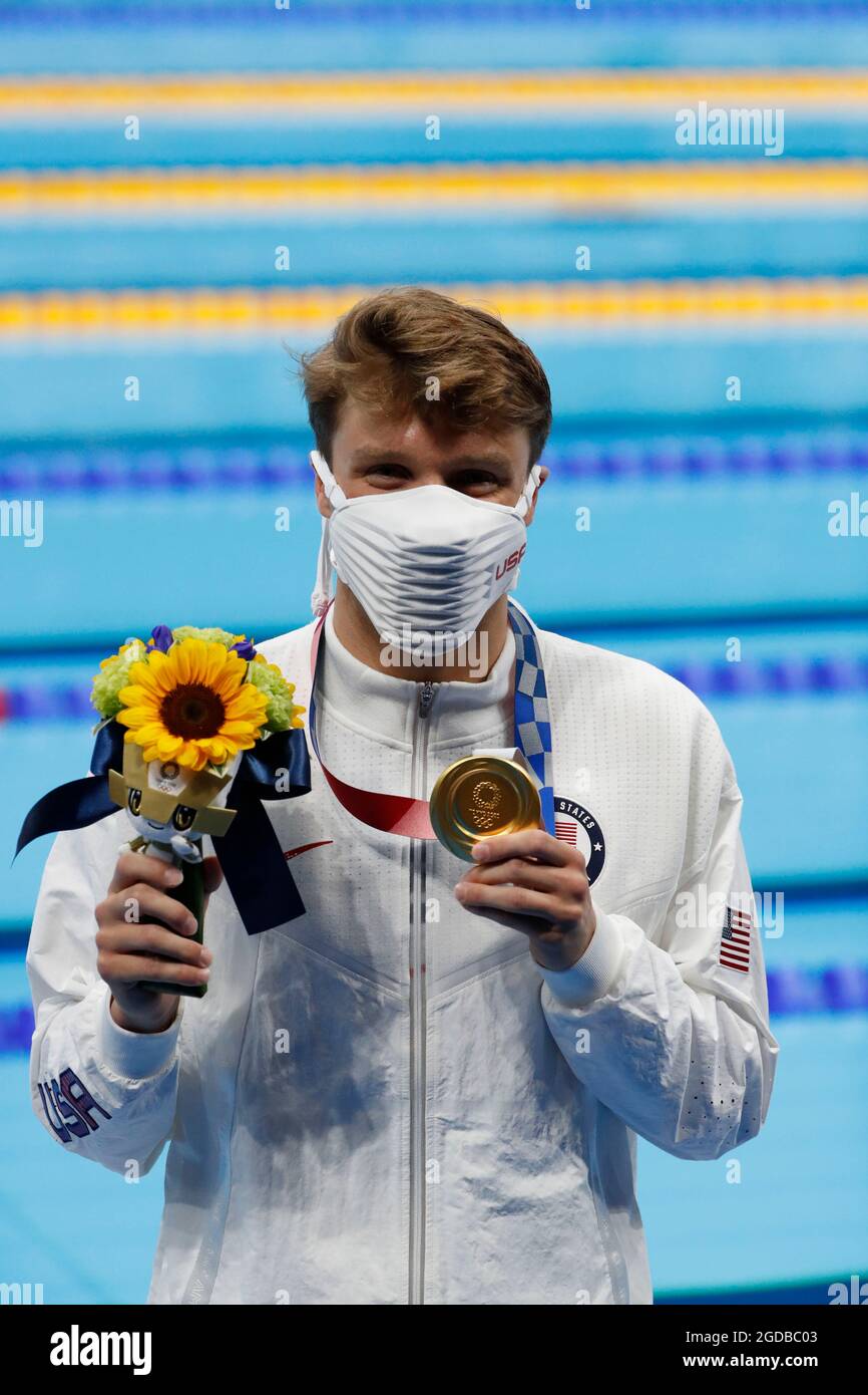 August 1, 2021, Tokyo, Kanto, Japan: Robert Finke (USA) with his gold ...