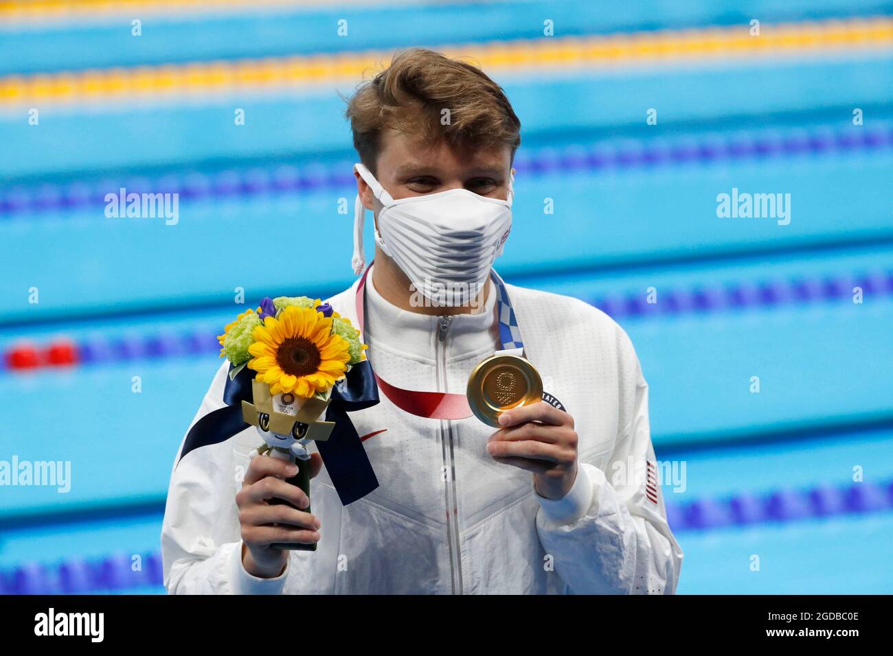 August 1, 2021, Tokyo, Kanto, Japan: Robert Finke (USA) with his gold ...