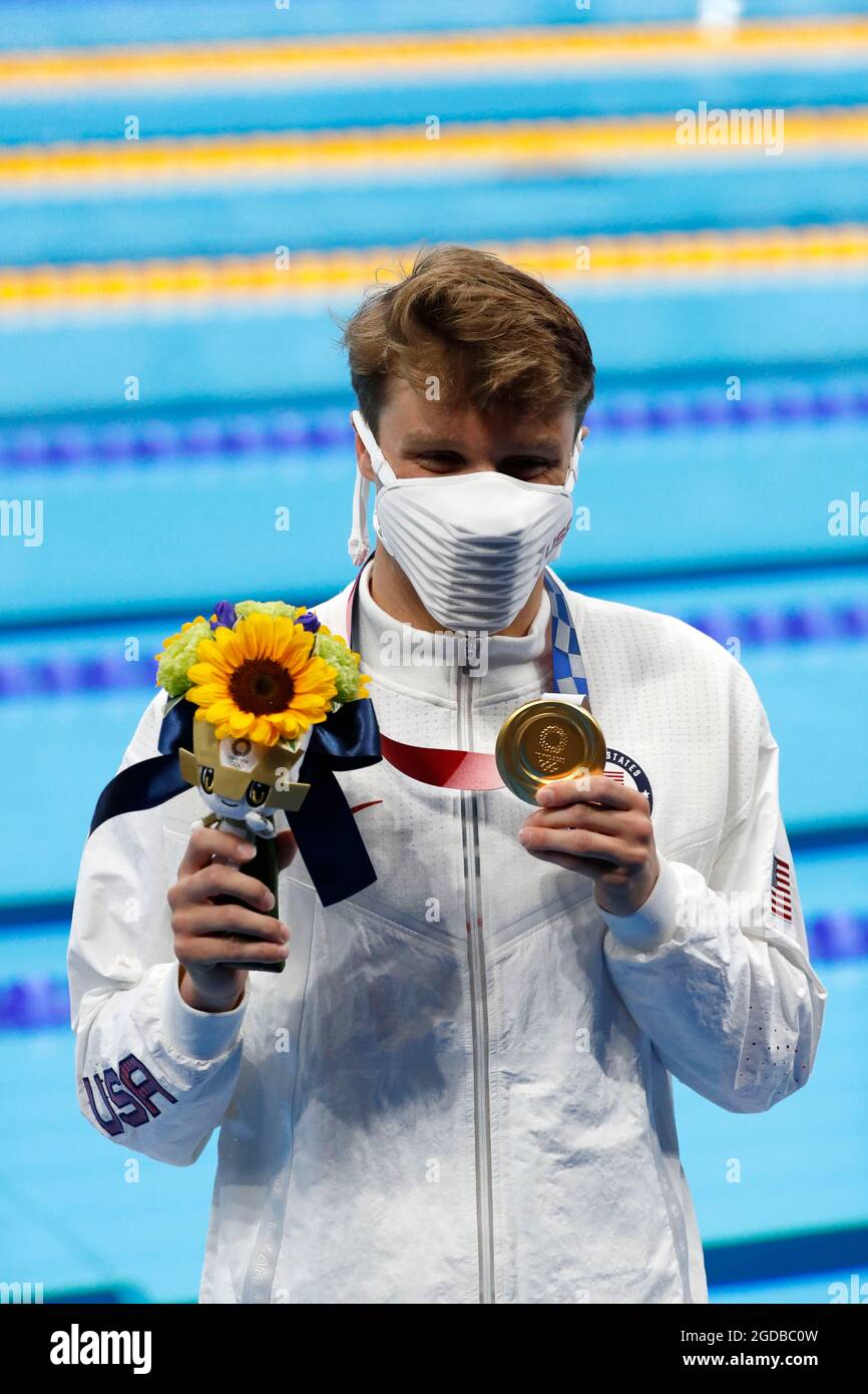 August 1, 2021, Tokyo, Kanto, Japan: Robert Finke (USA) with his gold ...