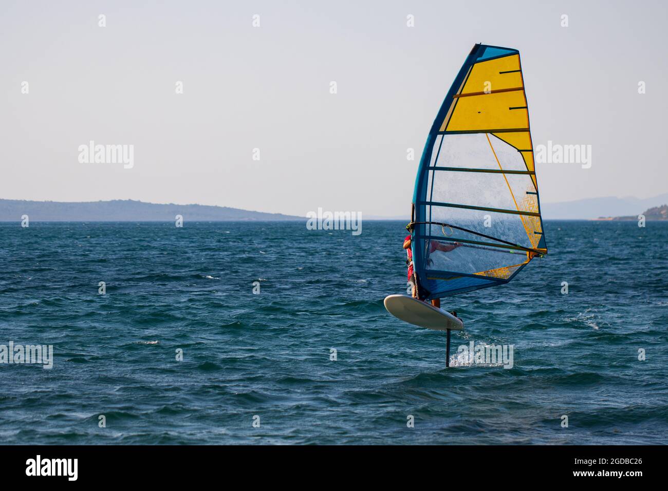 Windsurfing, extreme sports. Water sports. Athlete in competition ...