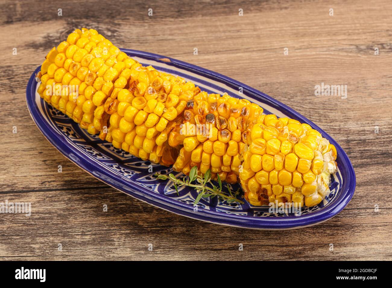 Grilled hot corn with oil and salt Stock Photo - Alamy