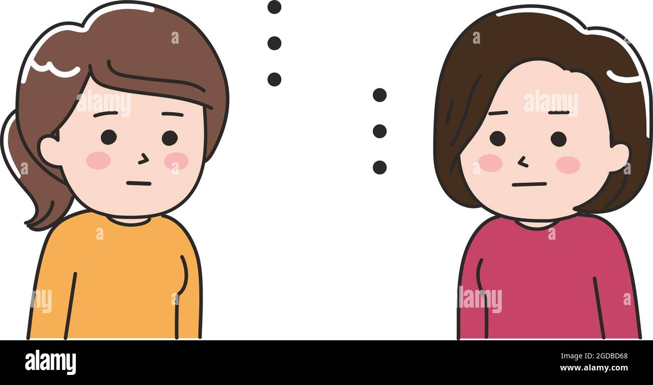 Women having nothing to say. Vector illustration isolated on white ...