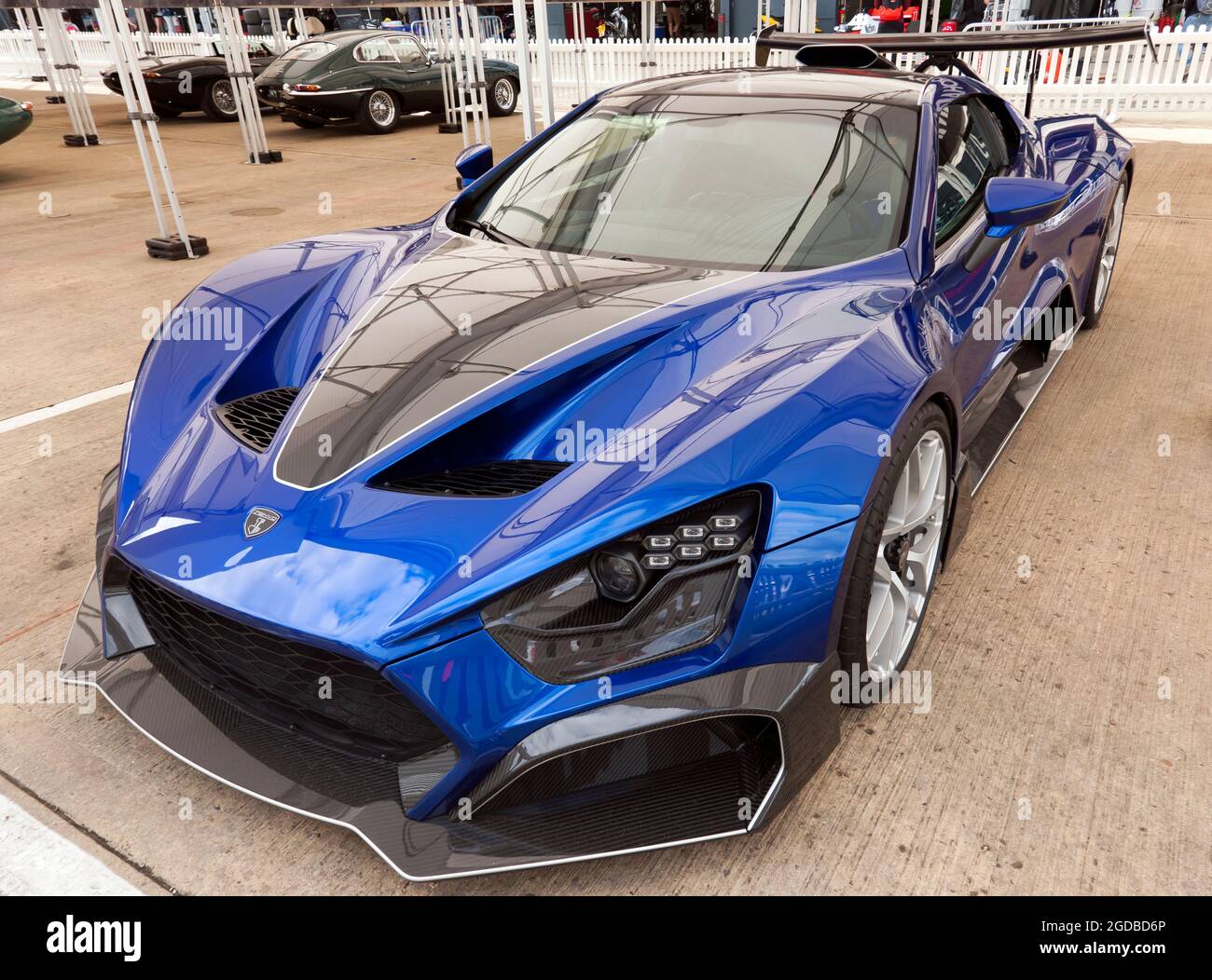 Three-quarters front view of a Zenvo TSR-S Hypercar, on display in the ...