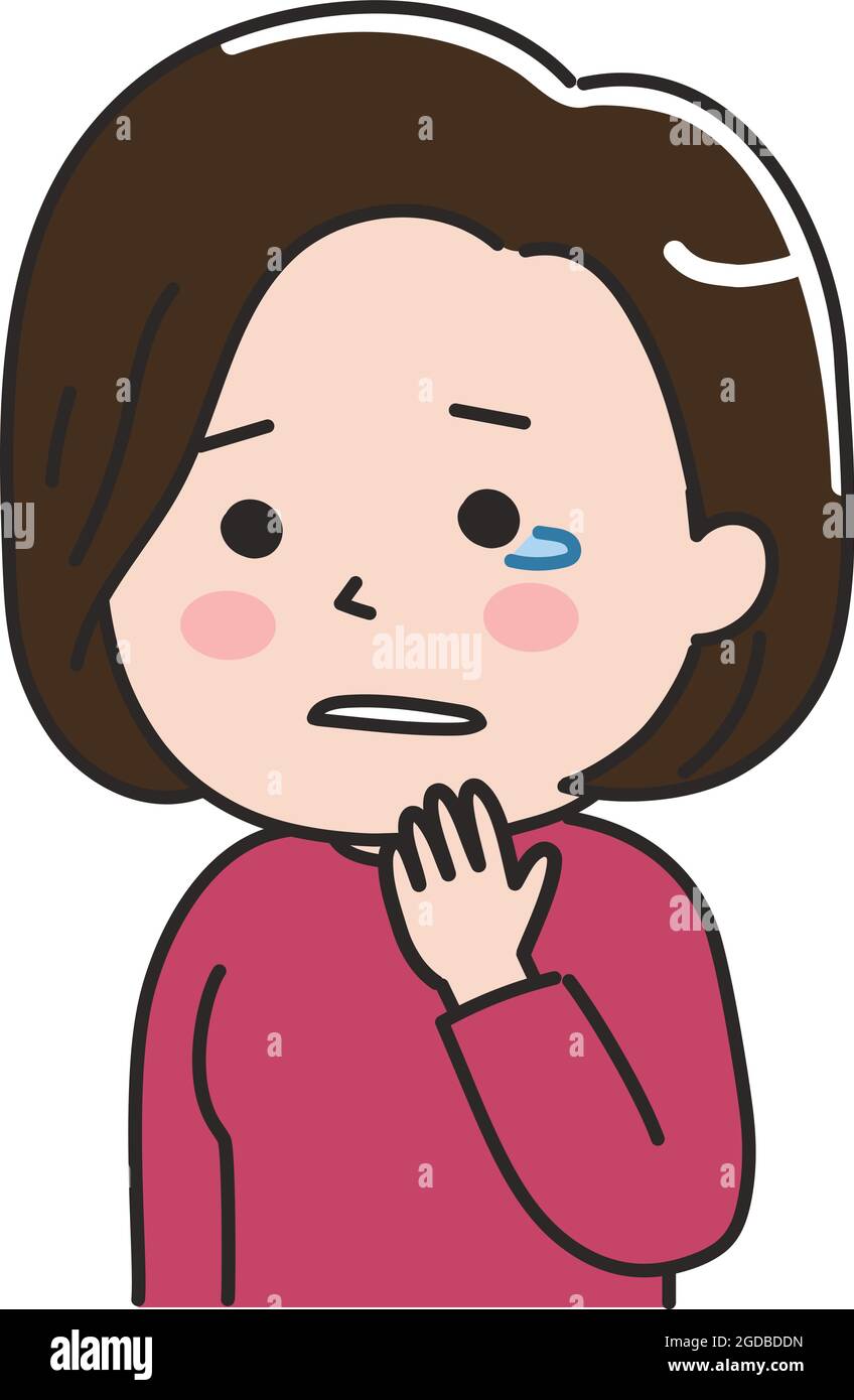 A woman tearing up a little. Vector illustration isolated on white ...