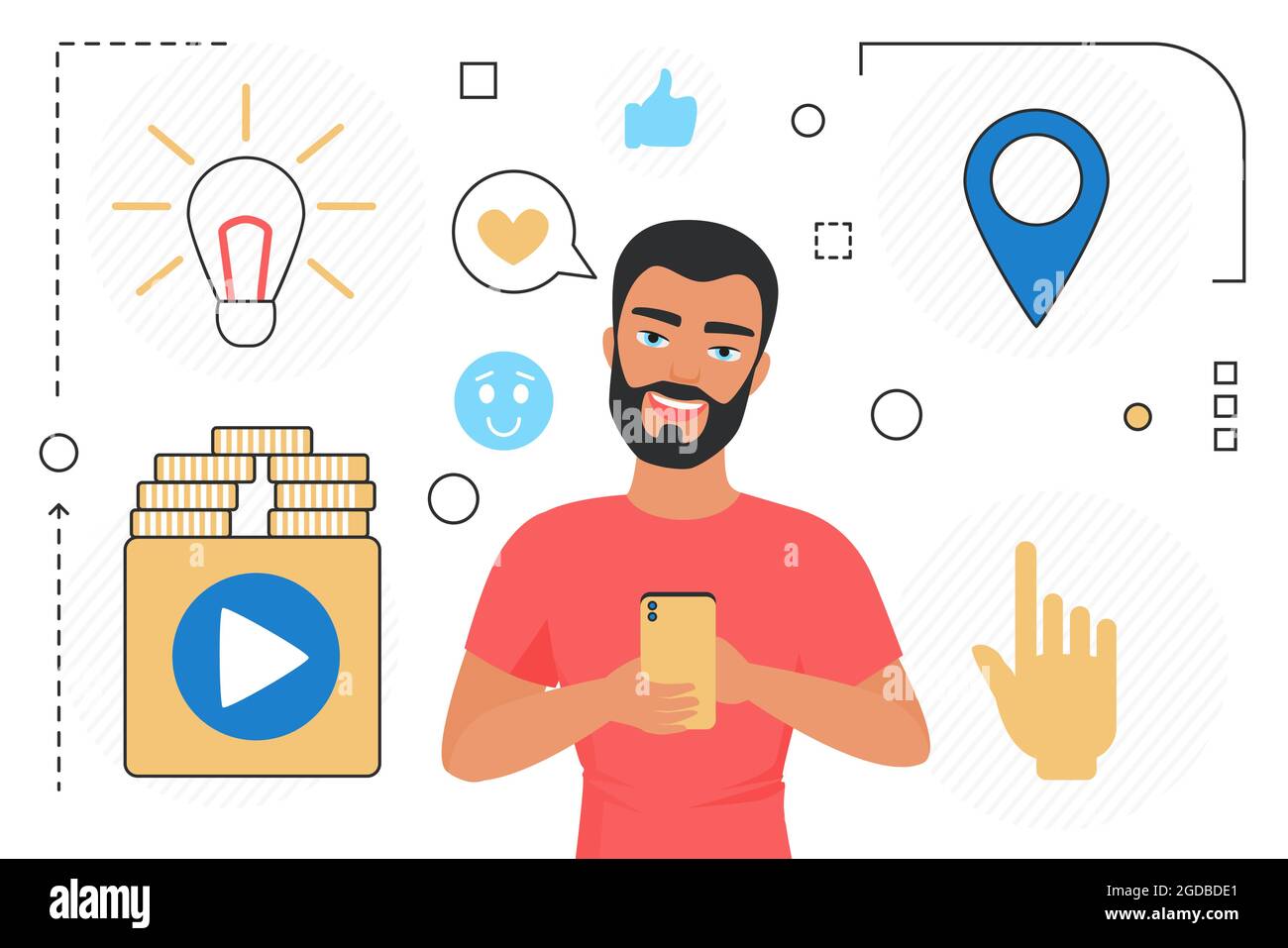 Business development modern digital technology vector illustration ...