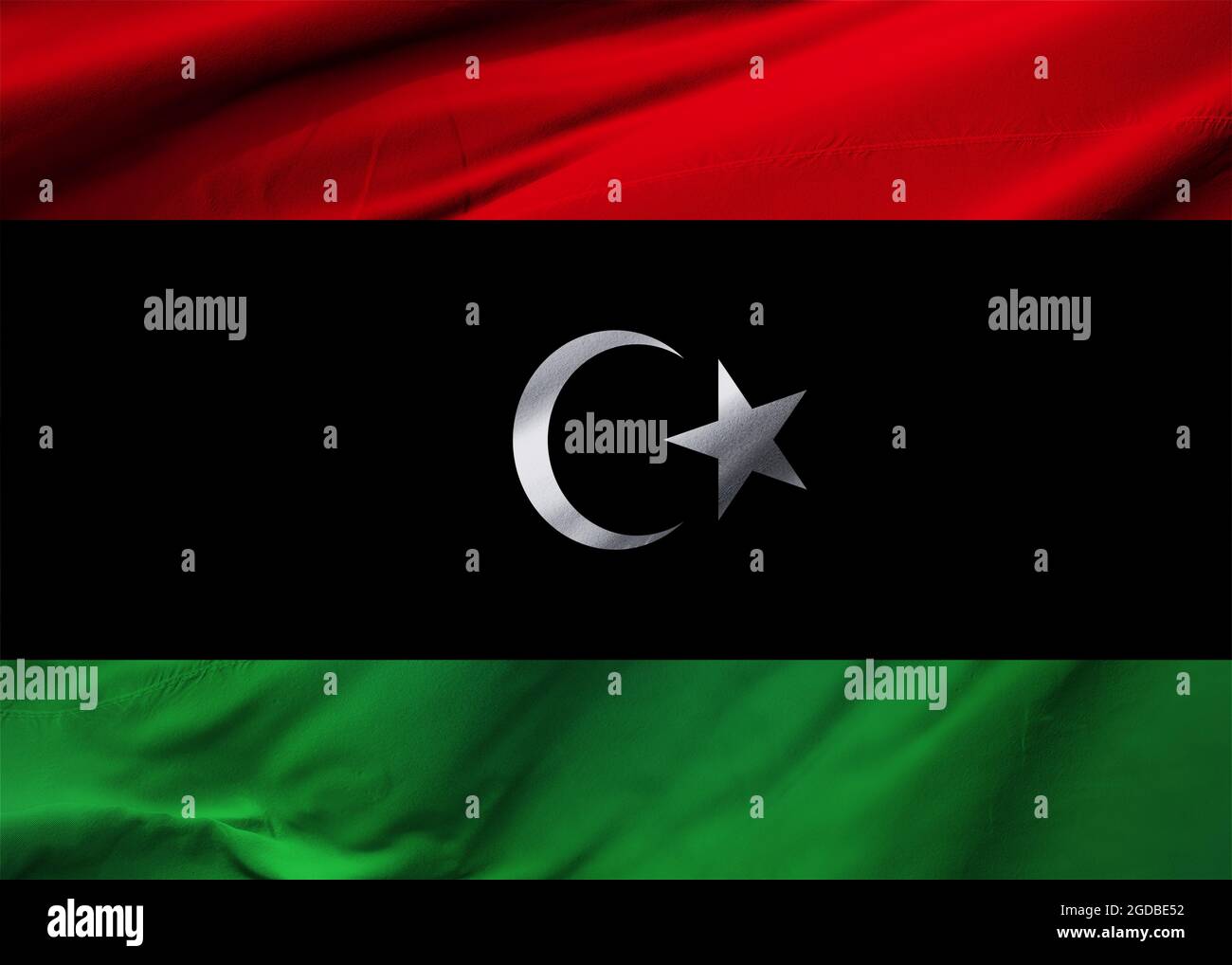 State of Libya flag blowing in the wind. Background texture. Tripoli ...