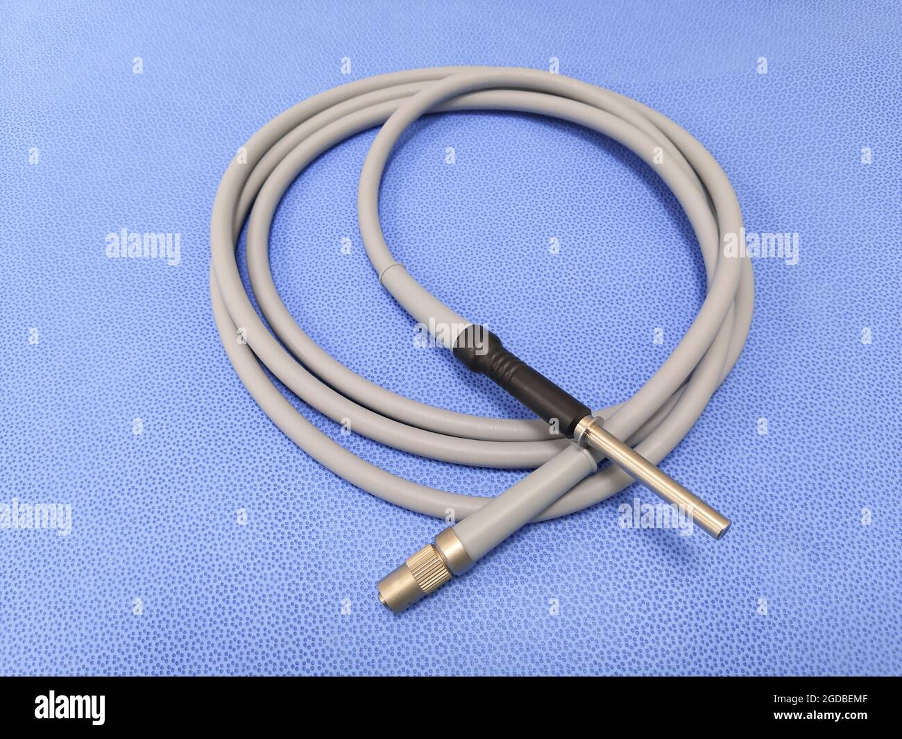 Medical Surgical Light Cable In Blue Background Stock Photo - Alamy