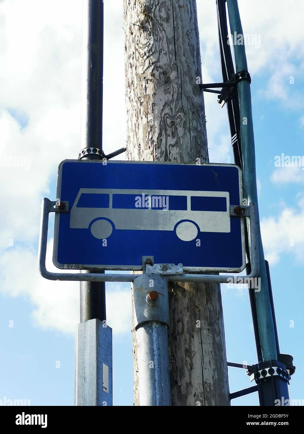 Norwegian street traffic bus station sign Stock Photo - Alamy