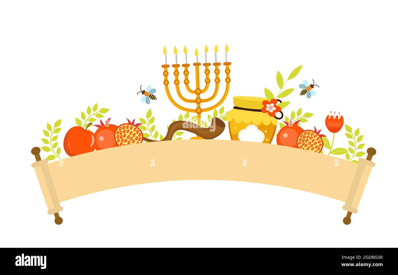 Happy Rosh Hashanah banner. Shana Tova template for your design with ...