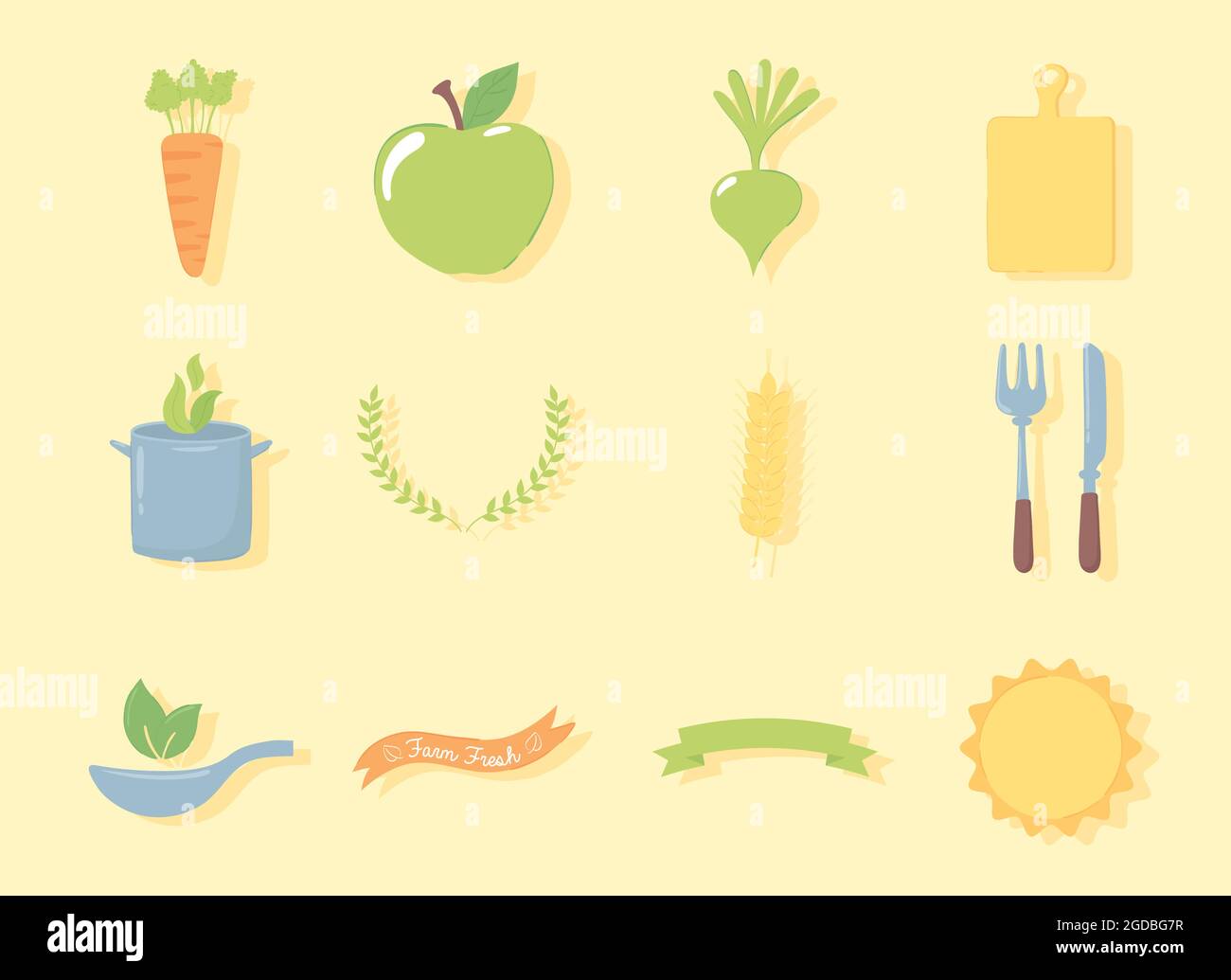 fresh produce icon set Stock Vector Image & Art - Alamy