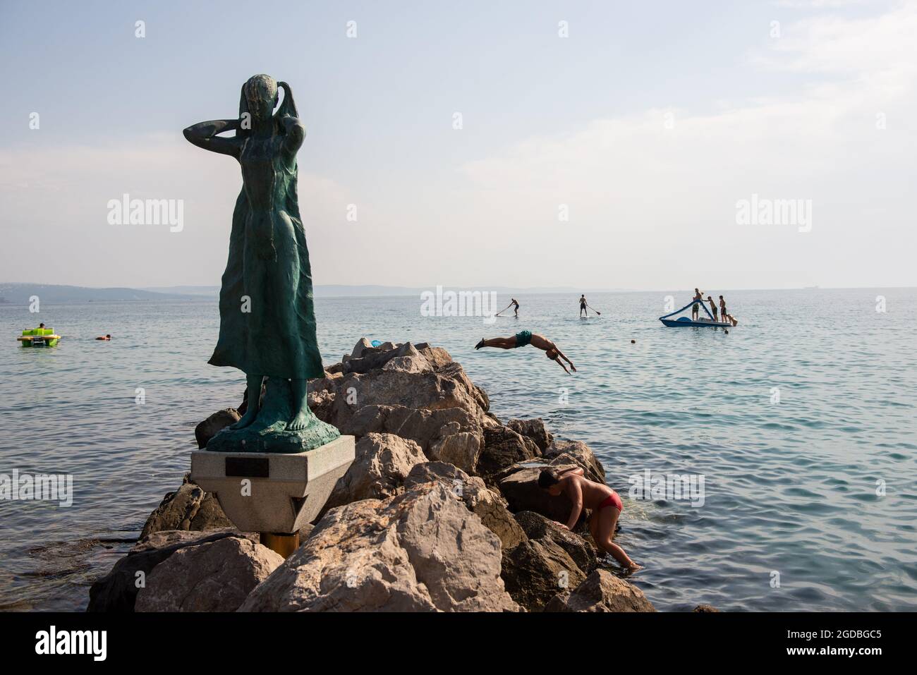 Trieste, Italy 28/07/2021: Barcola beach. © Andrea Sabbadini Stock ...