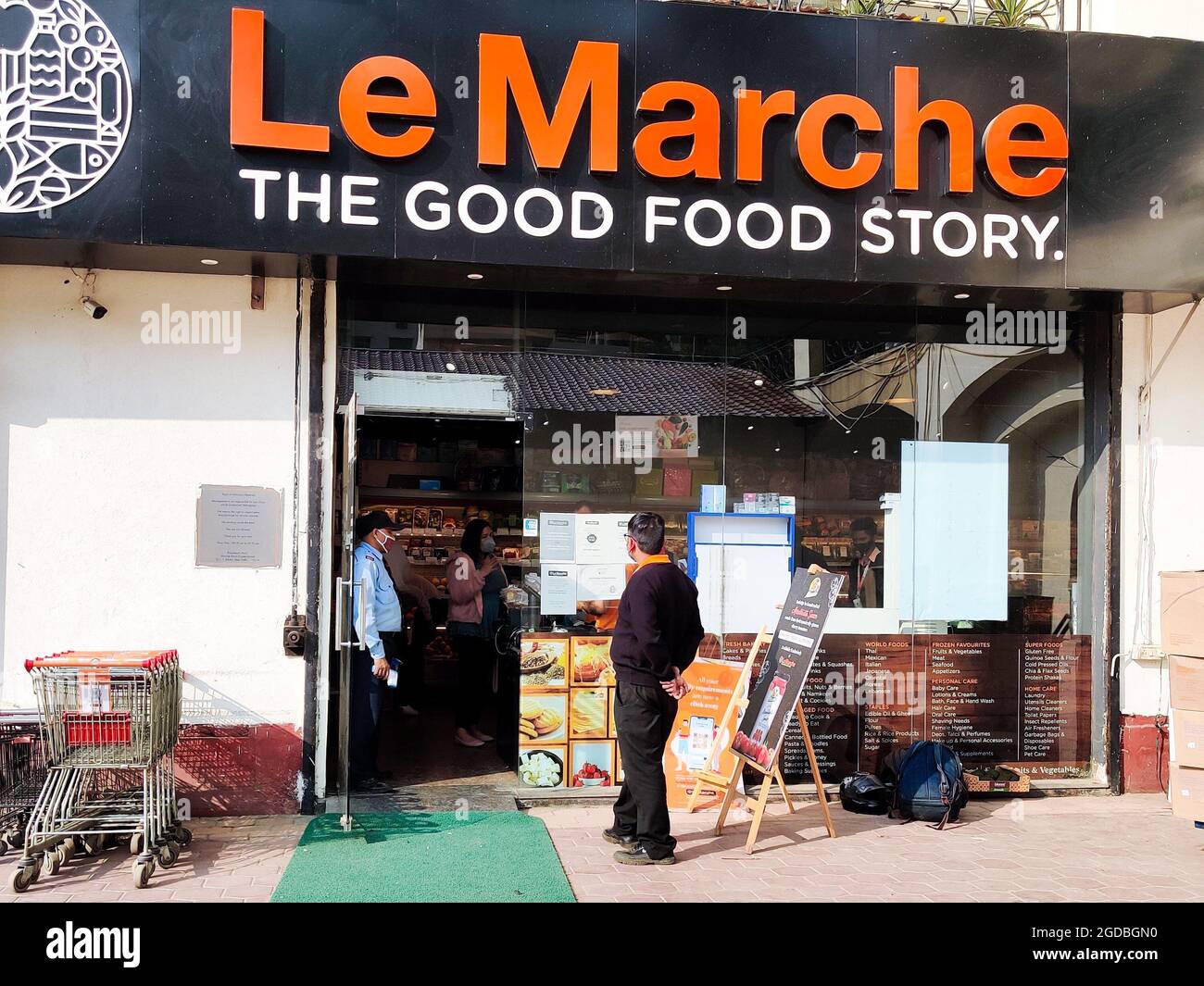 Storefront of Le Marche the good food store in gurgaon showing an ...