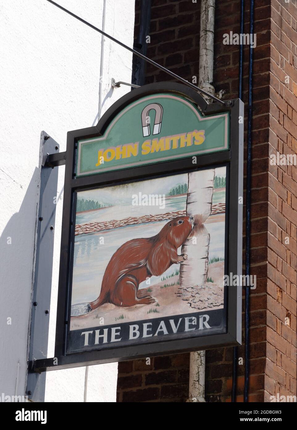 UK pub signs; The Beaver pub sign, a John Smith's pub in Beverley ...