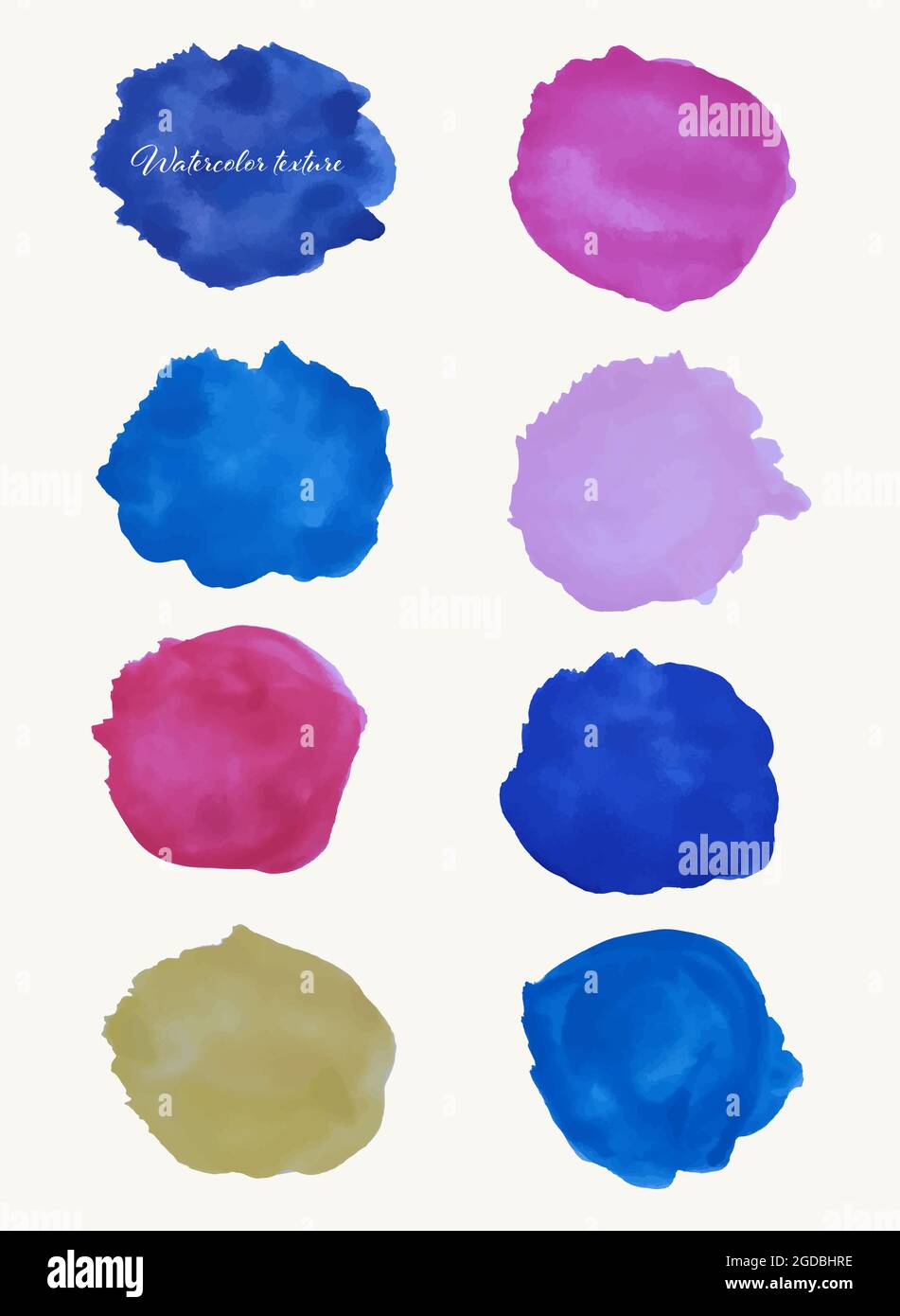 Collection Of Watercolor Brush Circles Isolated Set Of Colored Blots