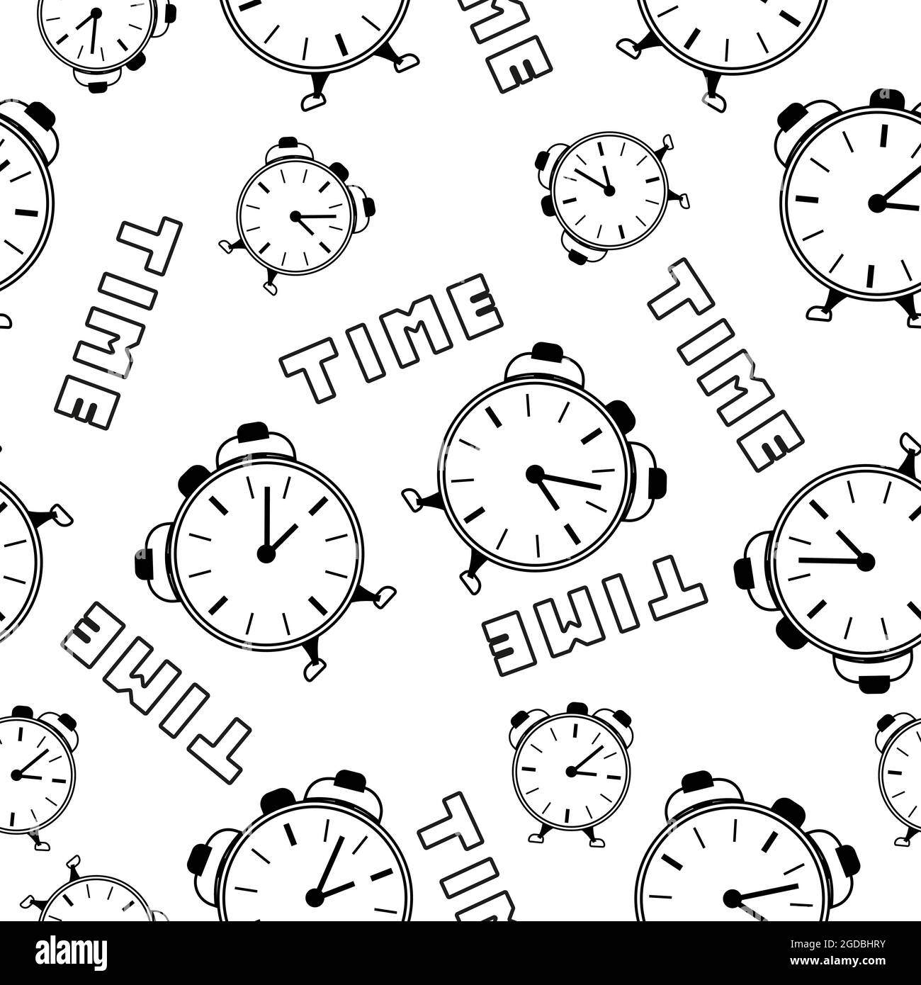 Clock seamless pattern black and white Stock Vector Image & Art - Alamy