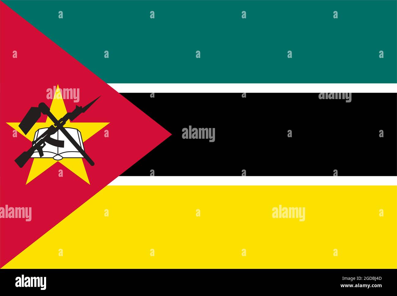 Republic of Mozambique flag blowing in the wind. Background texture ...