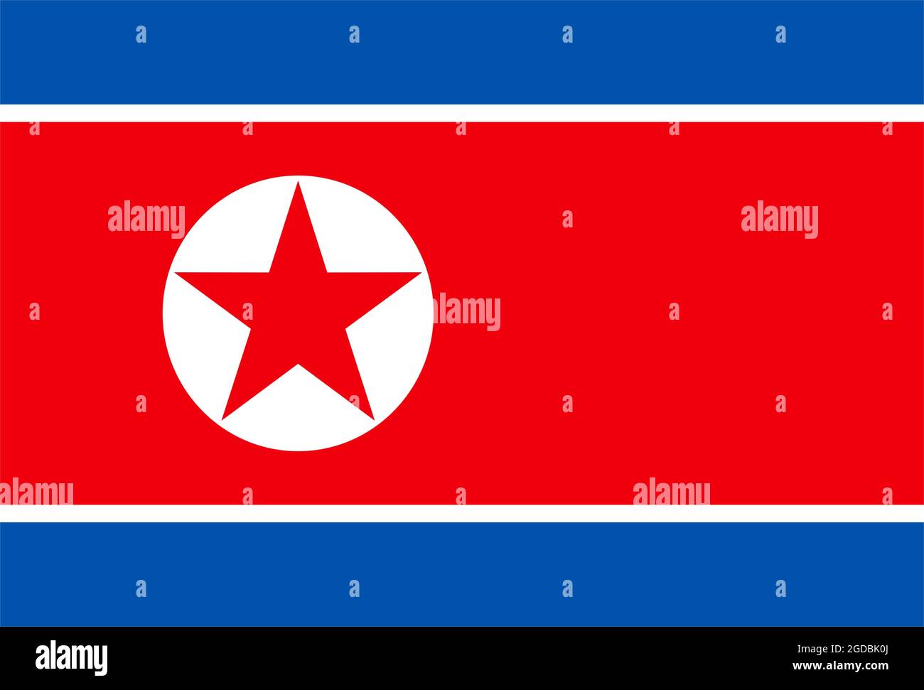 Democratic People's Republic of Korea flag blowing in the wind ...