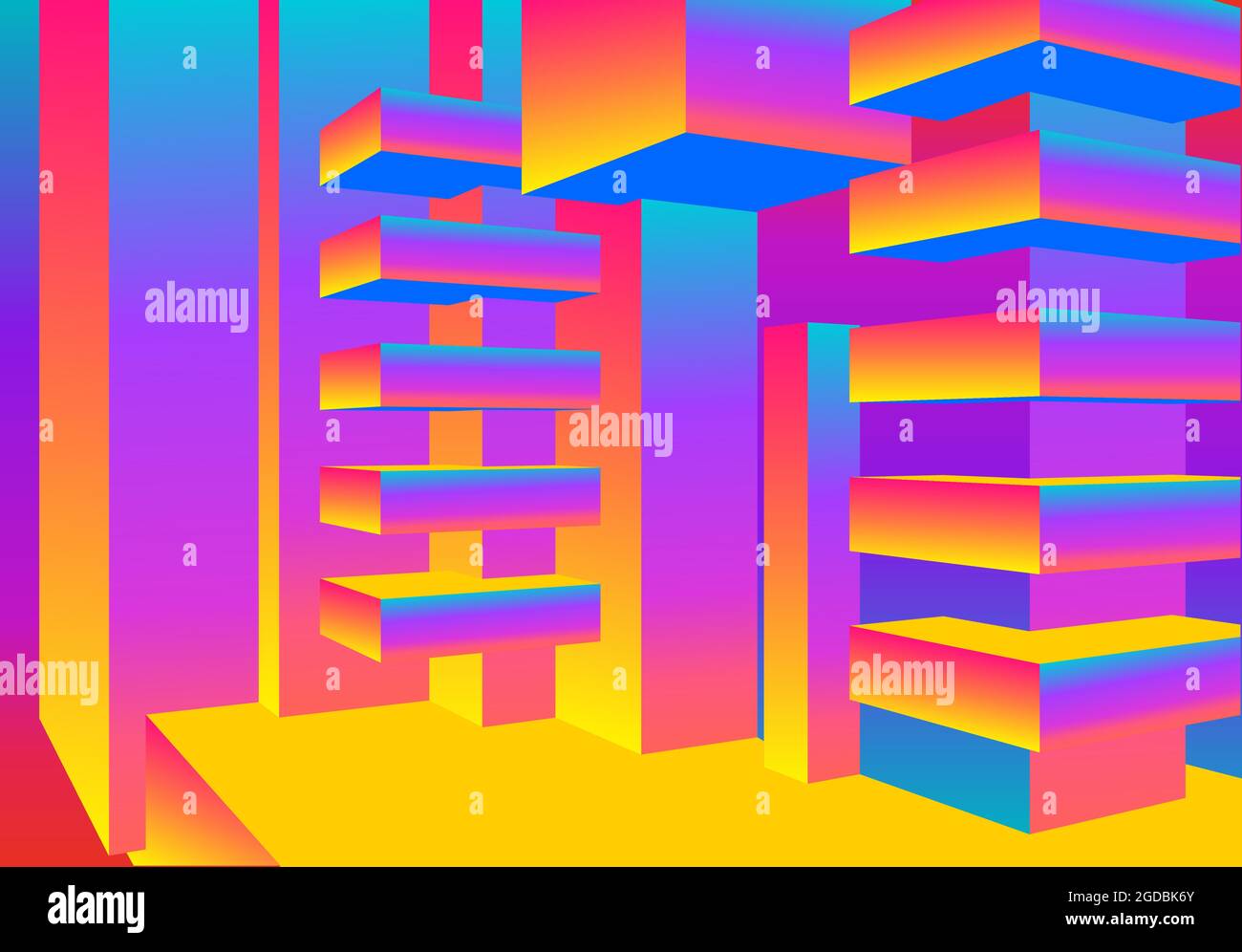 Architecture background with abstract 3D cubes composition and clean ...