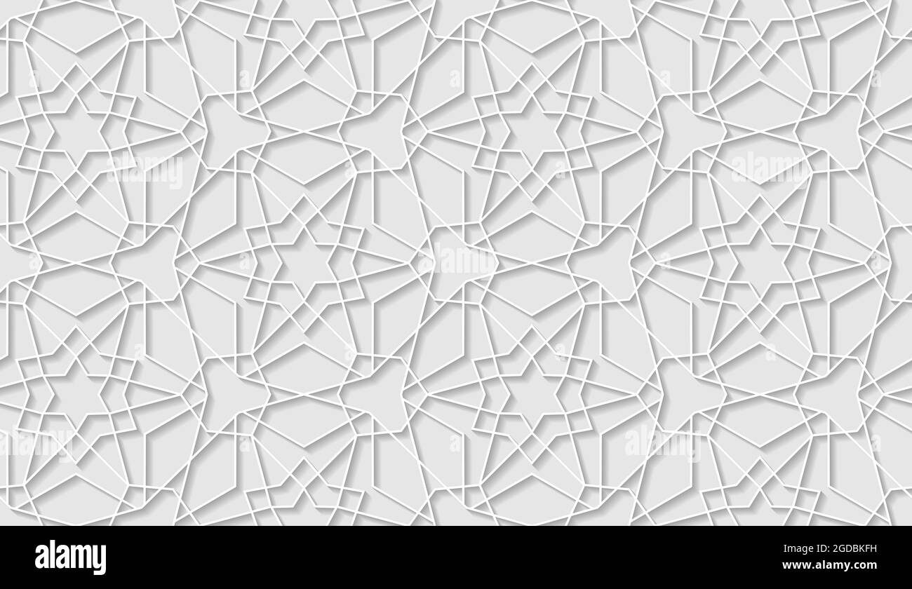 Arabic seamless pattern with classic islamic culture ornament. White ...