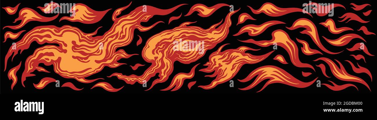 Flames. Editable hand drawn illustration. Vector engraving. Isolated on ...