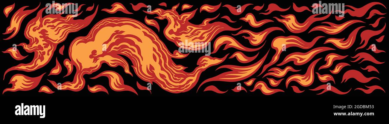 Flames. Editable hand drawn illustration. Vector engraving. Isolated on ...