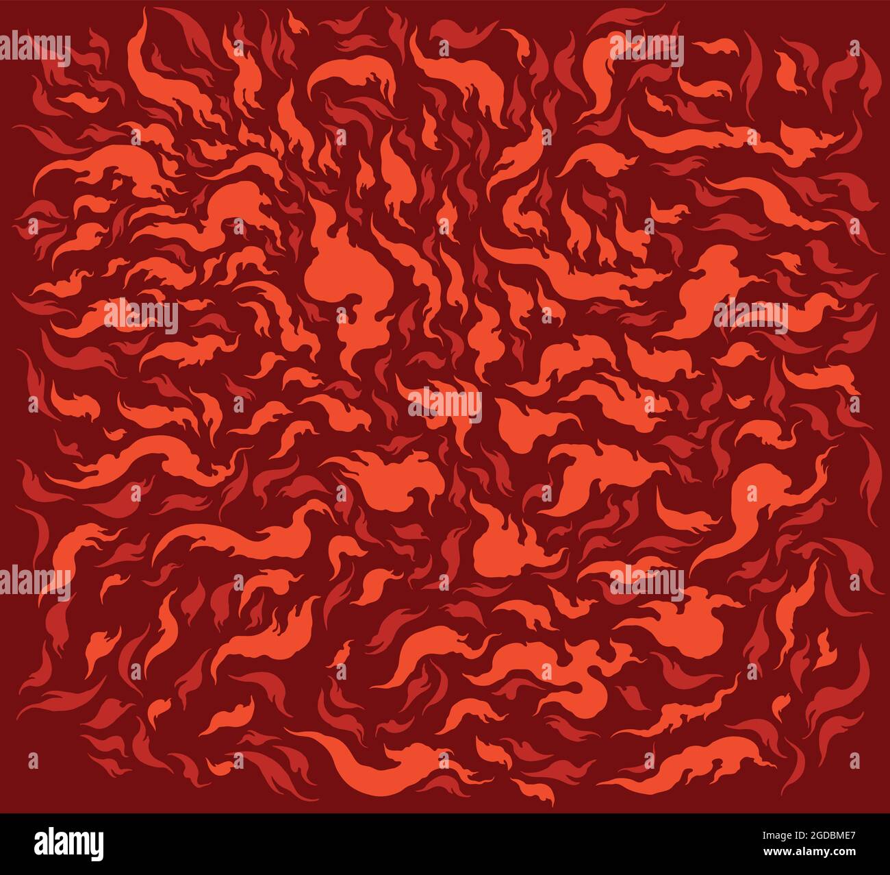 Flames. Editable hand drawn illustration. Vector engraving. Isolated on ...