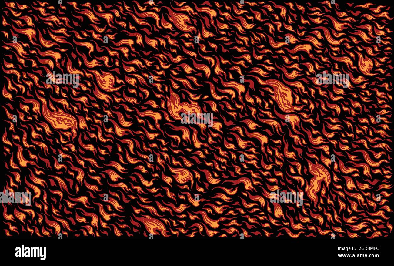 Flames. Editable hand drawn illustration. Vector engraving. Isolated on ...