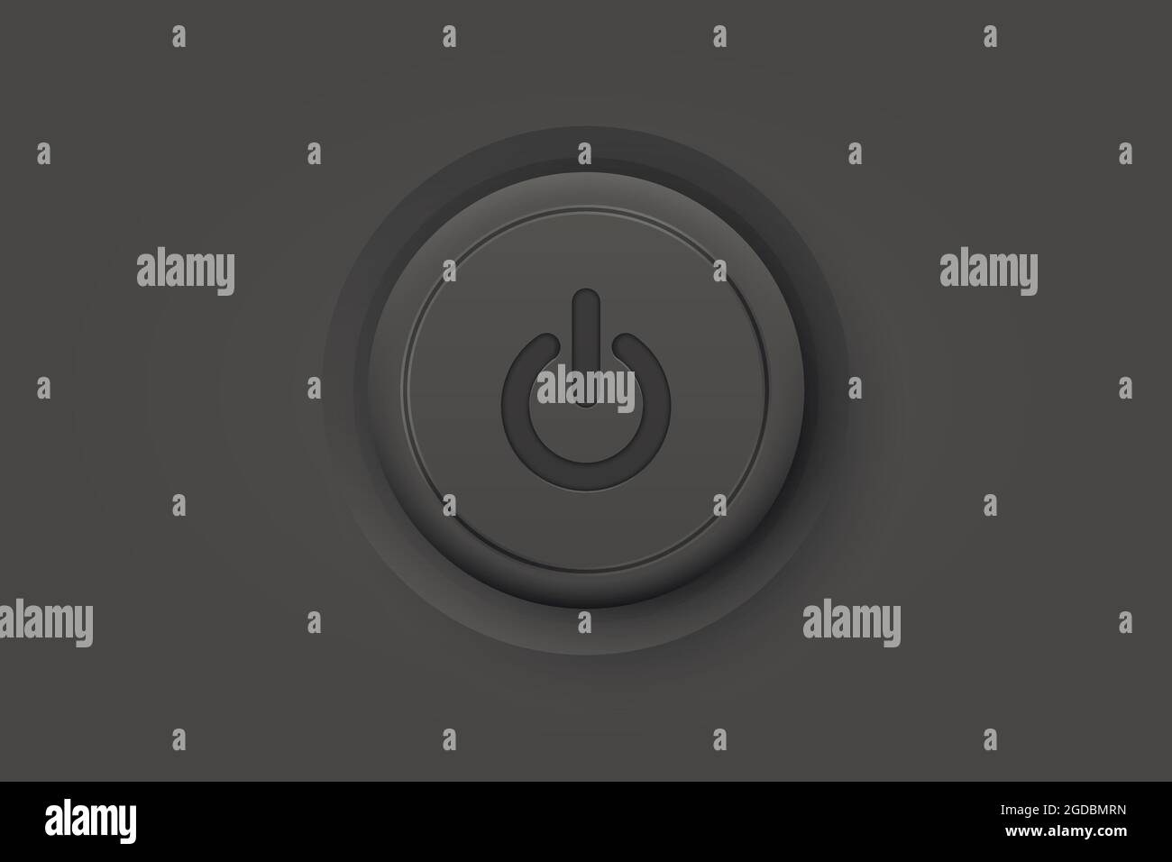 Vector Realistic Black Power Plastic Knob Closeup. Circle Button Icon ...