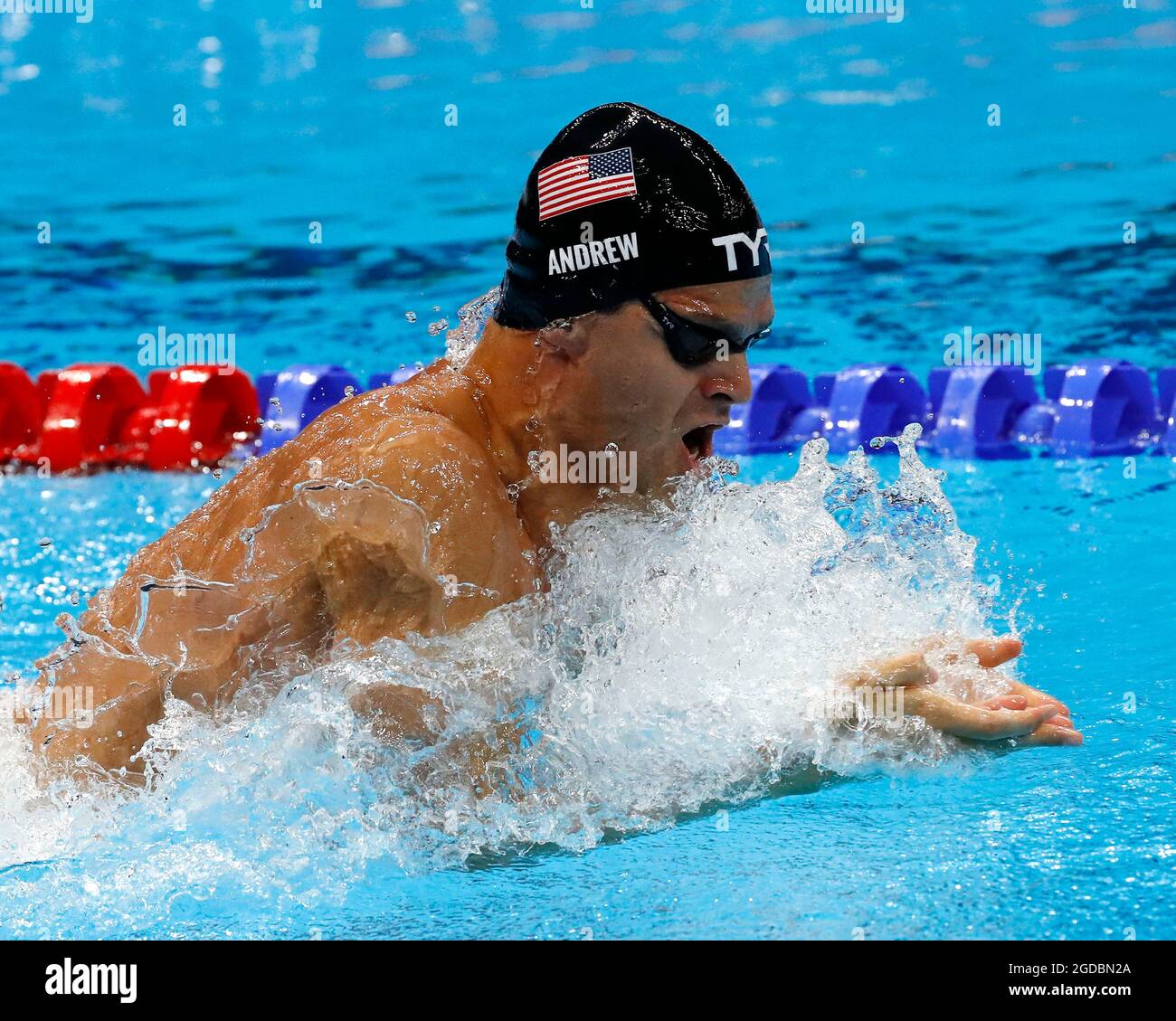 Tokyo, Kanto, Japan. 1st Aug, 2021. Michael Andrew (USA) swims in the ...