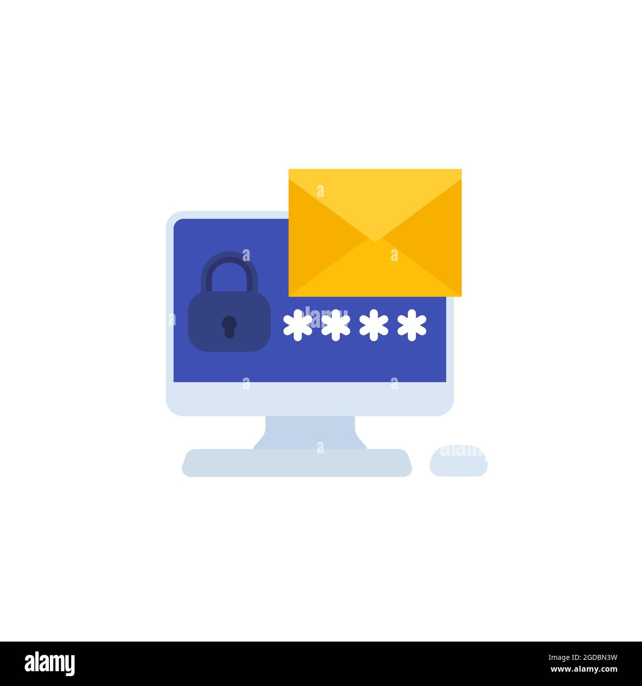 mail access and authentication with password icon Stock Vector Image ...